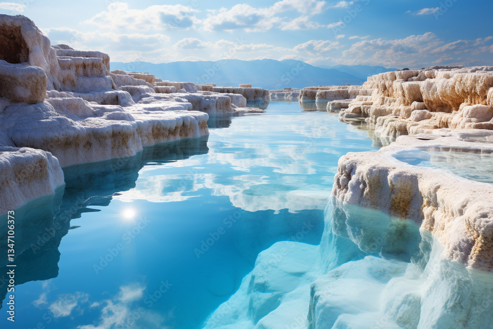 Foto de Stock Pamukkale, a wonderland of geological marvels and ancient ...