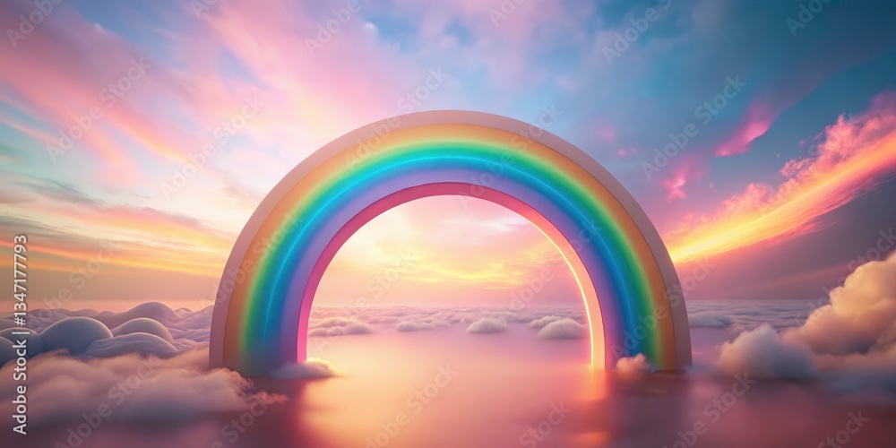 Pastel Rainbow Arch Background, Soft Colors, Copy Space, Rainbow Arch ...