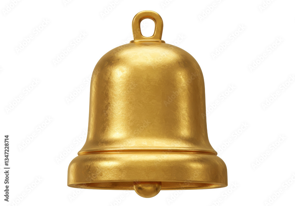 Golden Bell on Transparent Background - A gleaming gold bell, isolated ...