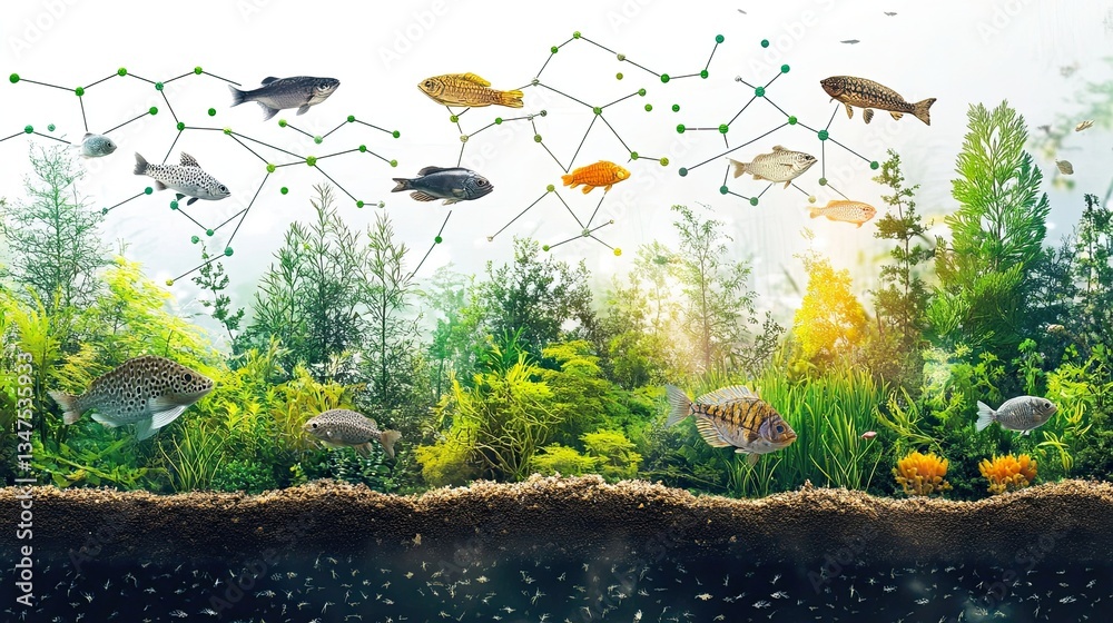 Stock-Illustration „Ecological systems and food webs visualizing how ...