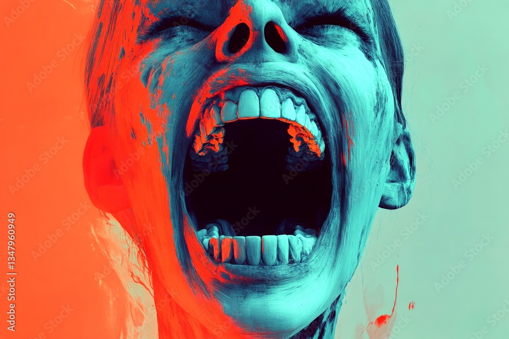 Body in distress. Mental health issues. Metaphorical jaw pain physical ...