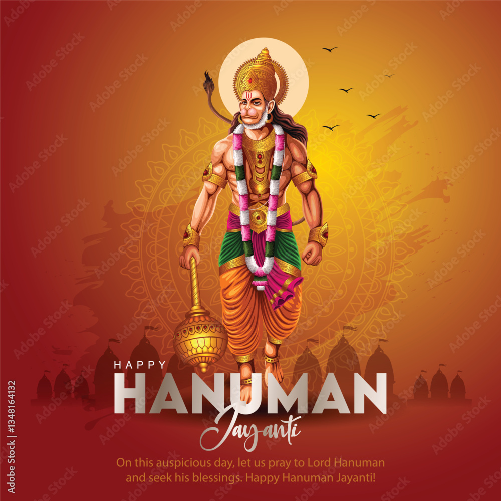 new Happy Hanuman Jayanti. god abstract Vector Illustration design. Stock Vector | Adobe Stock