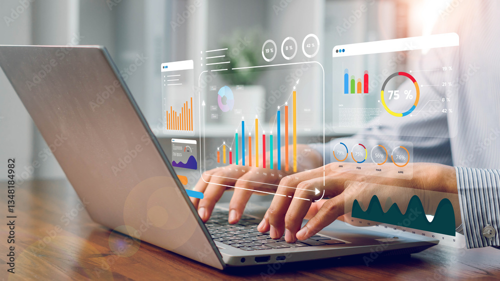 Financial business KPI System data analytics graph dashboard ...