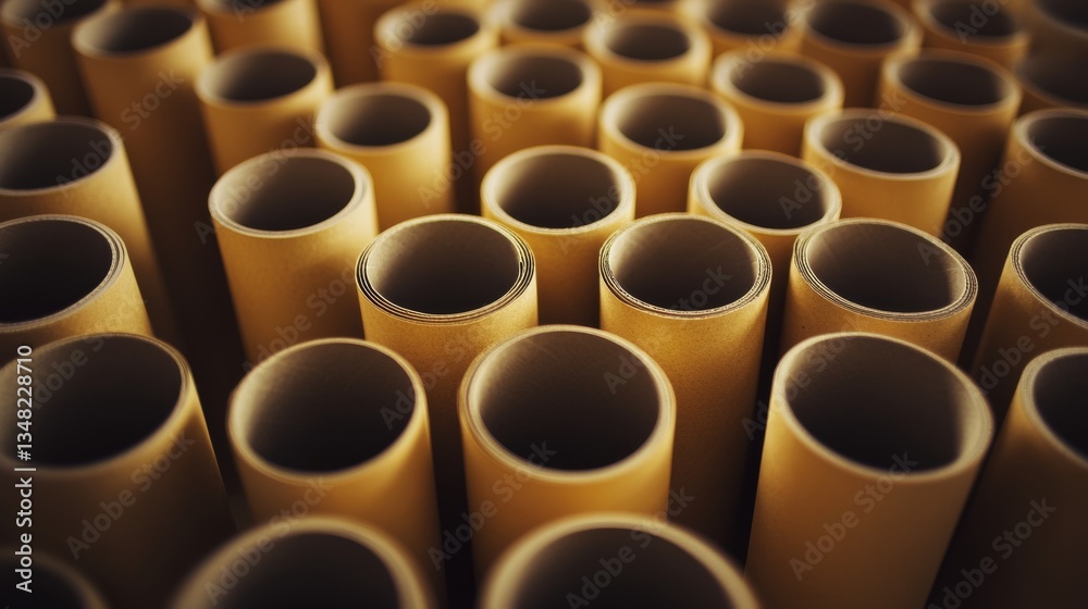 Industrial cardboard production, layered paper rolls, manufacturing ...