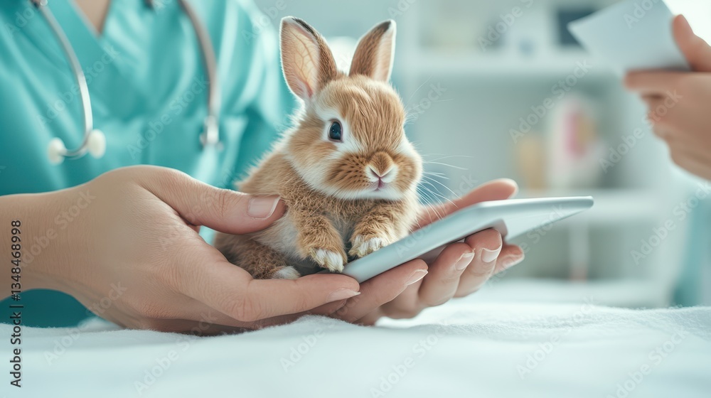 Veterinary Exam of Baby Rabbit - Health Check, Gentle Care, Hydration ...