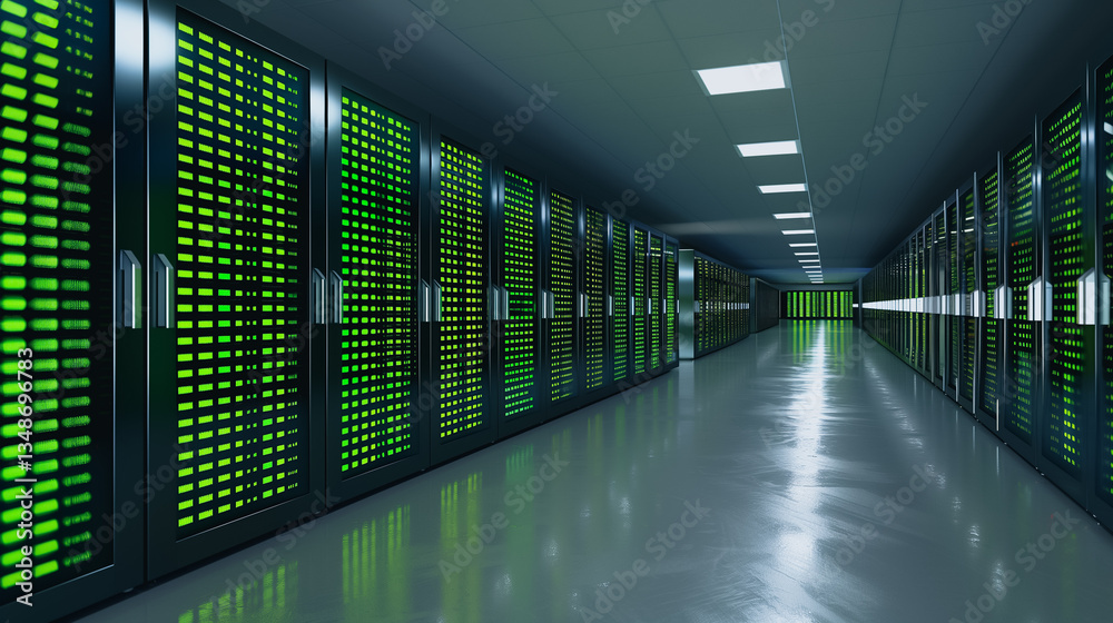 Data Center Corridor: A cutting-edge data center corridor is captured ...