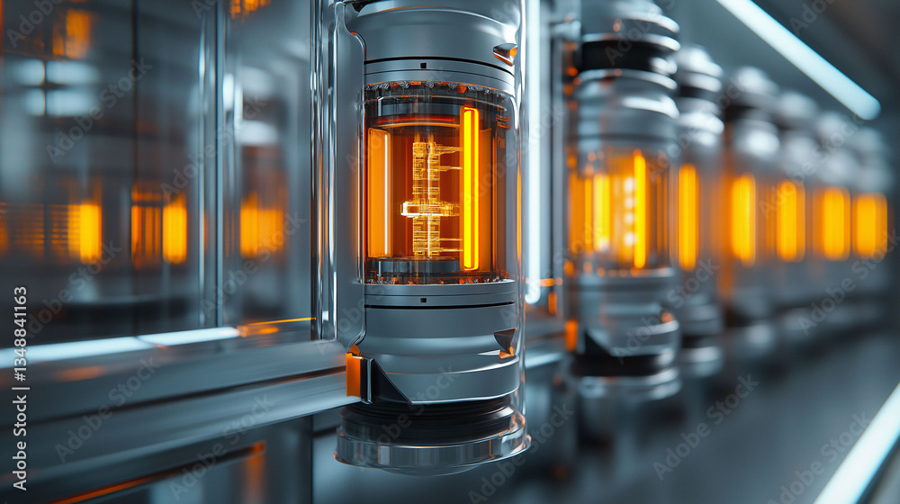 Ilustrace Small Modular Reactor nuclear grid. energy. SMR. Electricity ...
