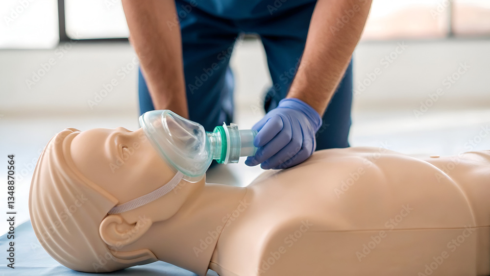 basic CPR training resuscitation emergency breathing A person ...