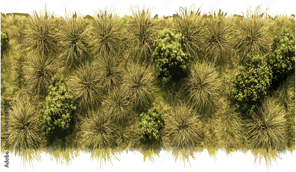 Farming Aerial view Vector, savanna, grass row, realistic PNG ...