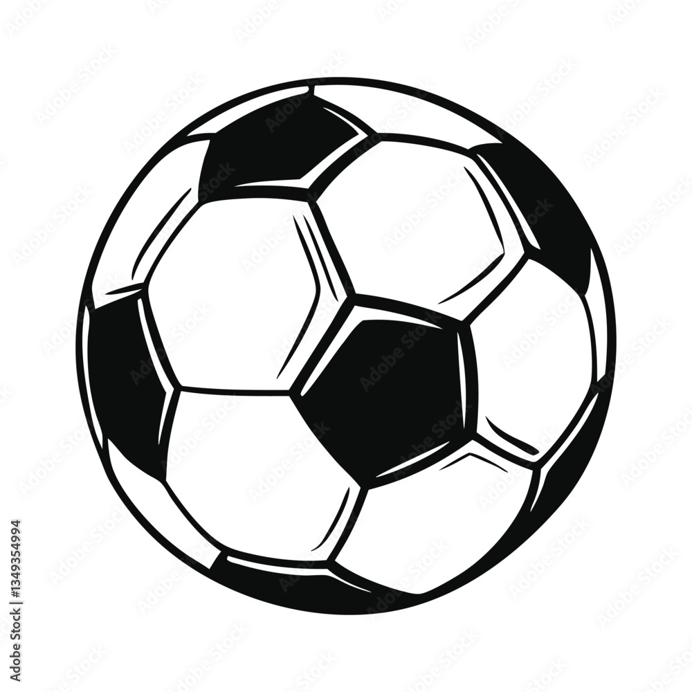 Soccer ball, Football vector illustration, hand drawn style, detailed ...