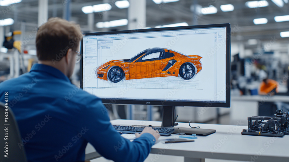 Finite element analysis engineer concentrating on detailed review of structural model using ...