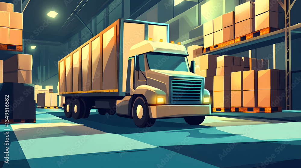 Illustration of Cartoon Vector Logistics Concept for Efficient Supply ...