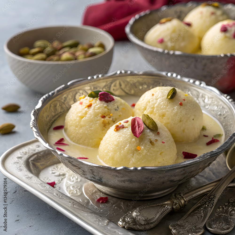 PAKISTANI AND INDIAN SWEET RAS MALAI MADE IN MILK Stock Photo | Adobe Stock