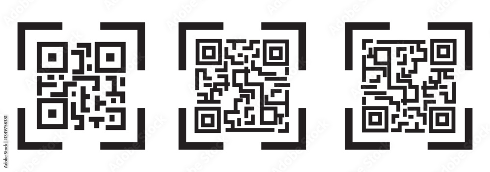 Vector de Stock QR code icon. QR scanner vector illustration. Barcode ...