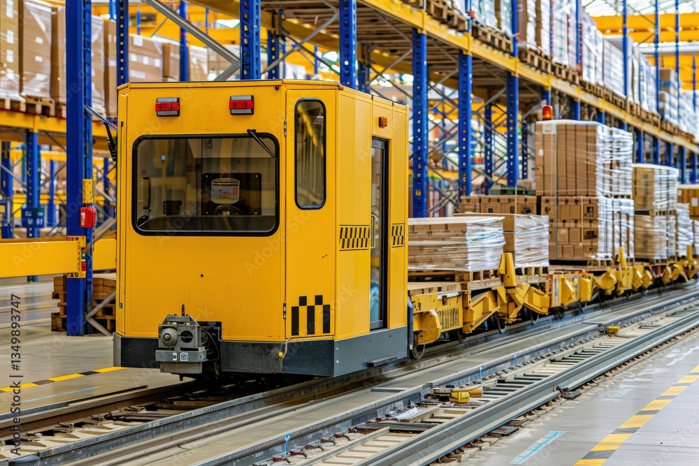 Autonomous electric vehicle transporting goods inside advanced smart ...