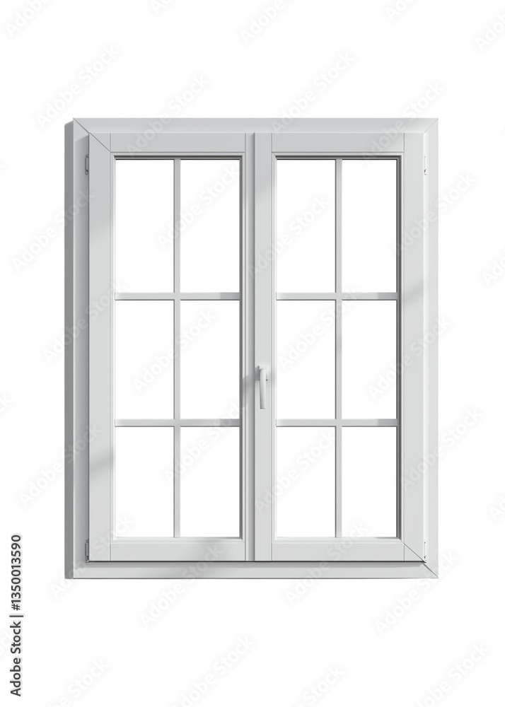 White double-paned window frames with two glass panes, on Png Format ...