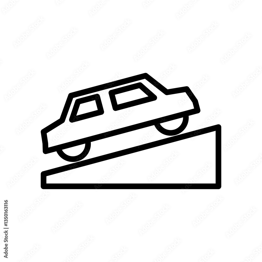 Vector de Stock uphill road icon, steep slope, simple flat style ...