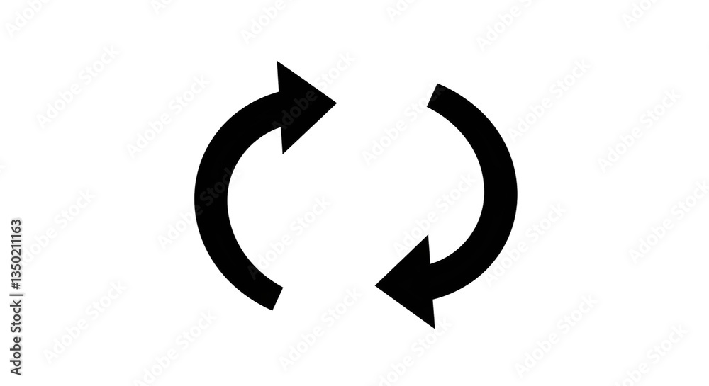 Two black curved arrow up. Long arrow. direction symbol Isolated on ...