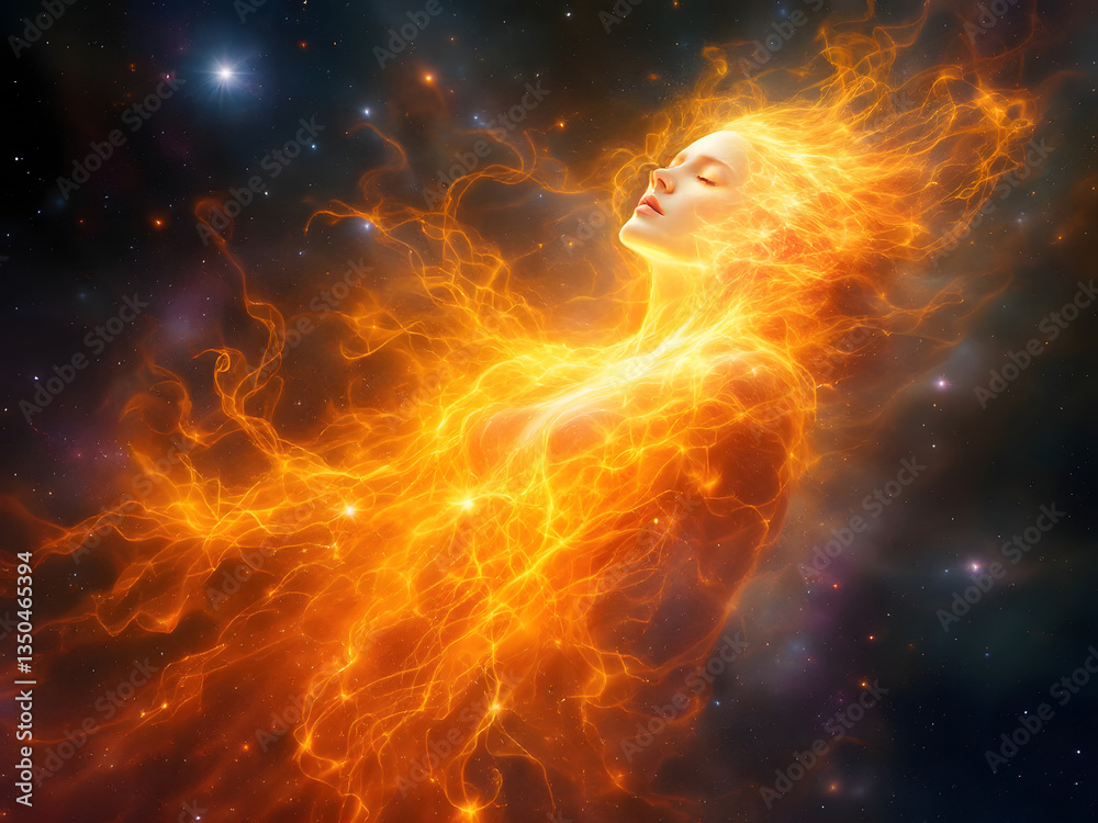 Nervous system, human body, glowing, energy, anatomy, neural network ...