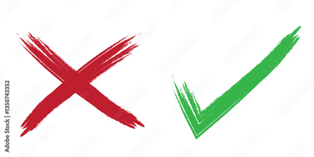Vector de Stock Check mark and Cross mark icon. Check box icon with ...