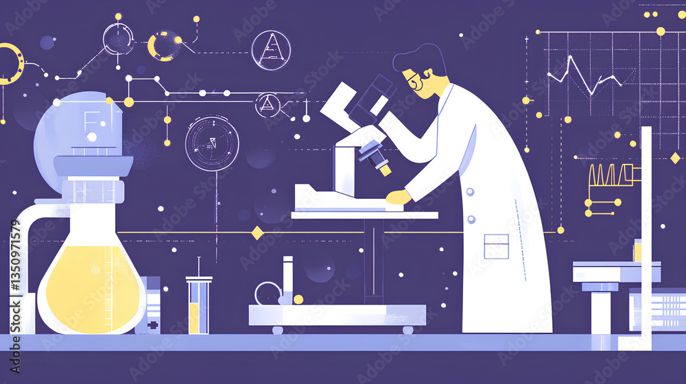 research, doctor, microscope, experiment, dx, digital transformation ...