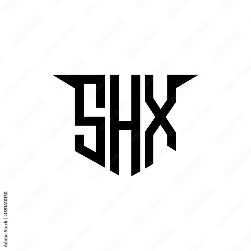 SHX letter logo design with white background in illustrator, vector ...
