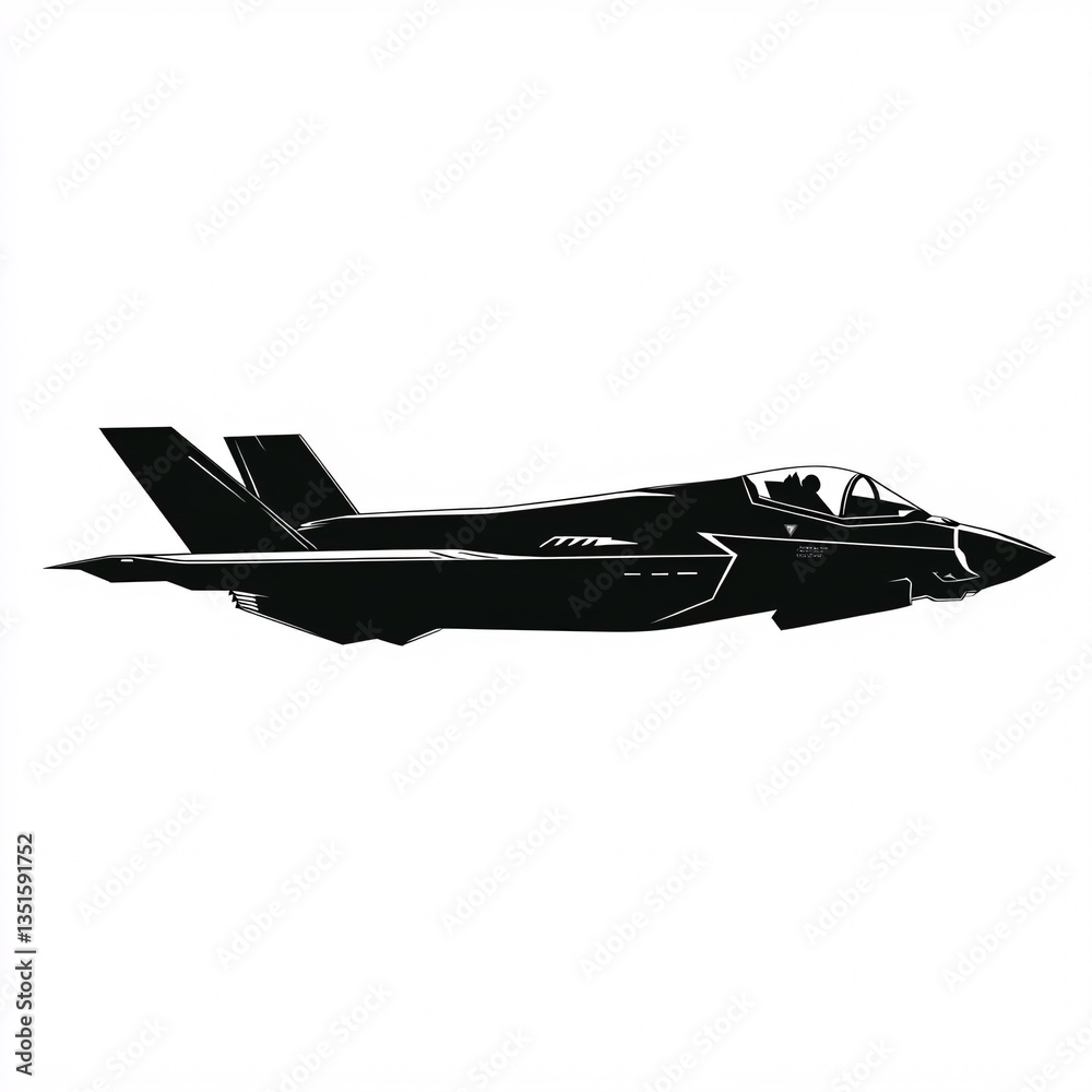 Ilustración de Stock stealth fighter jet silhouette illustration in ...