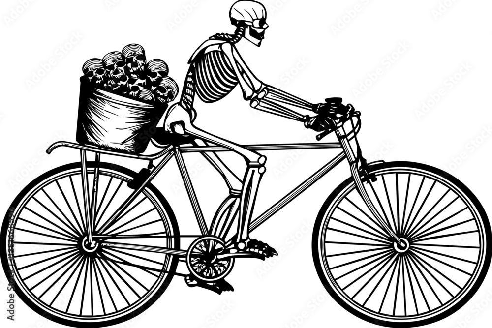 Ghost Skull Bicycle a fusion of eerie and mechanical design in SVG and ...
