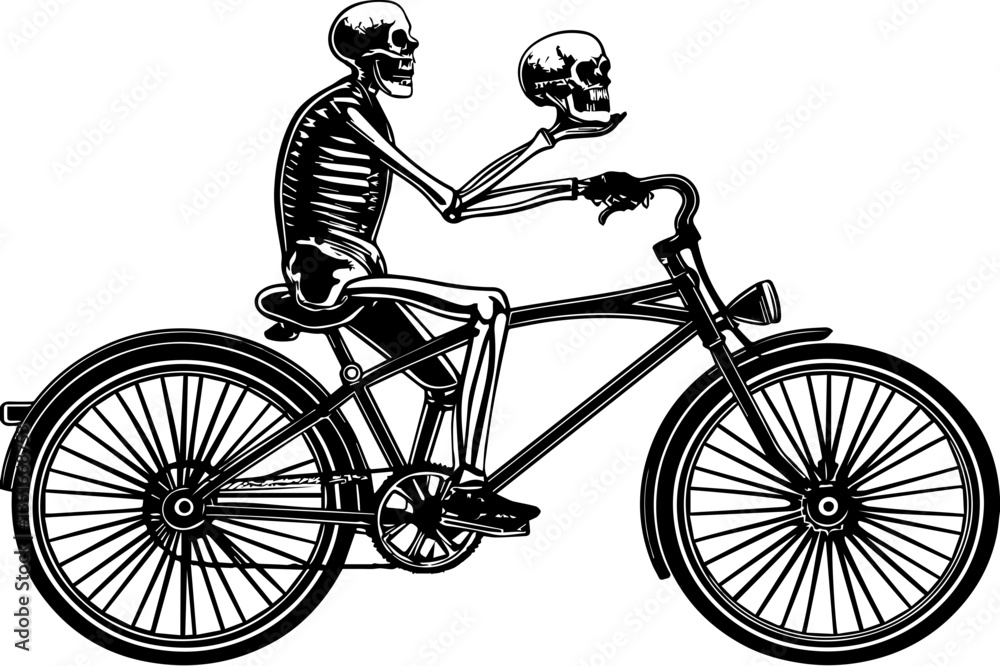 Ghost Skull Bicycle a fusion of eerie and mechanical design in SVG and ...