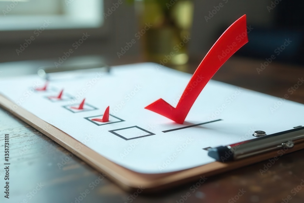 Planning and achieving goals a checklist on a clipboard with a large ...