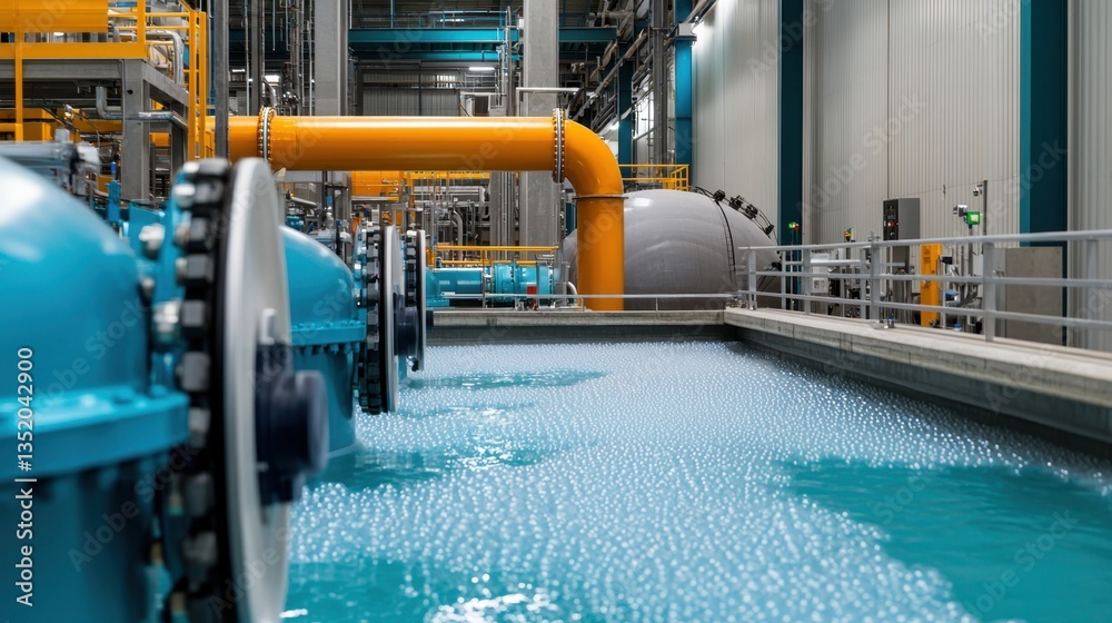 Wastewater treatment Concept, Large Scale Wastewater Treatment Plant ...