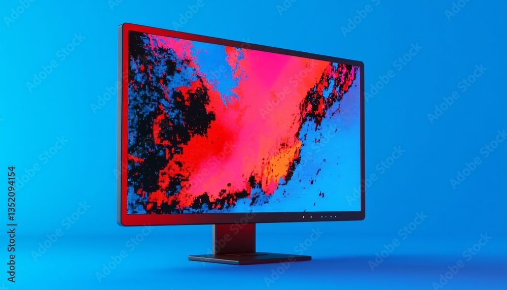 Photo-realistic depiction of a computer screen displaying a color ...