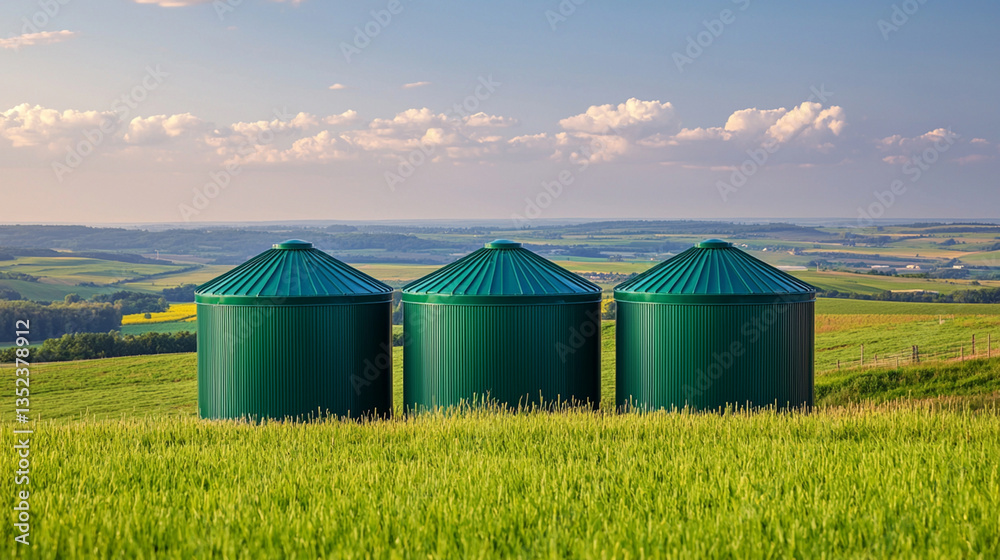 Biogas digester on rural farm converting waste to energy brings sense ...