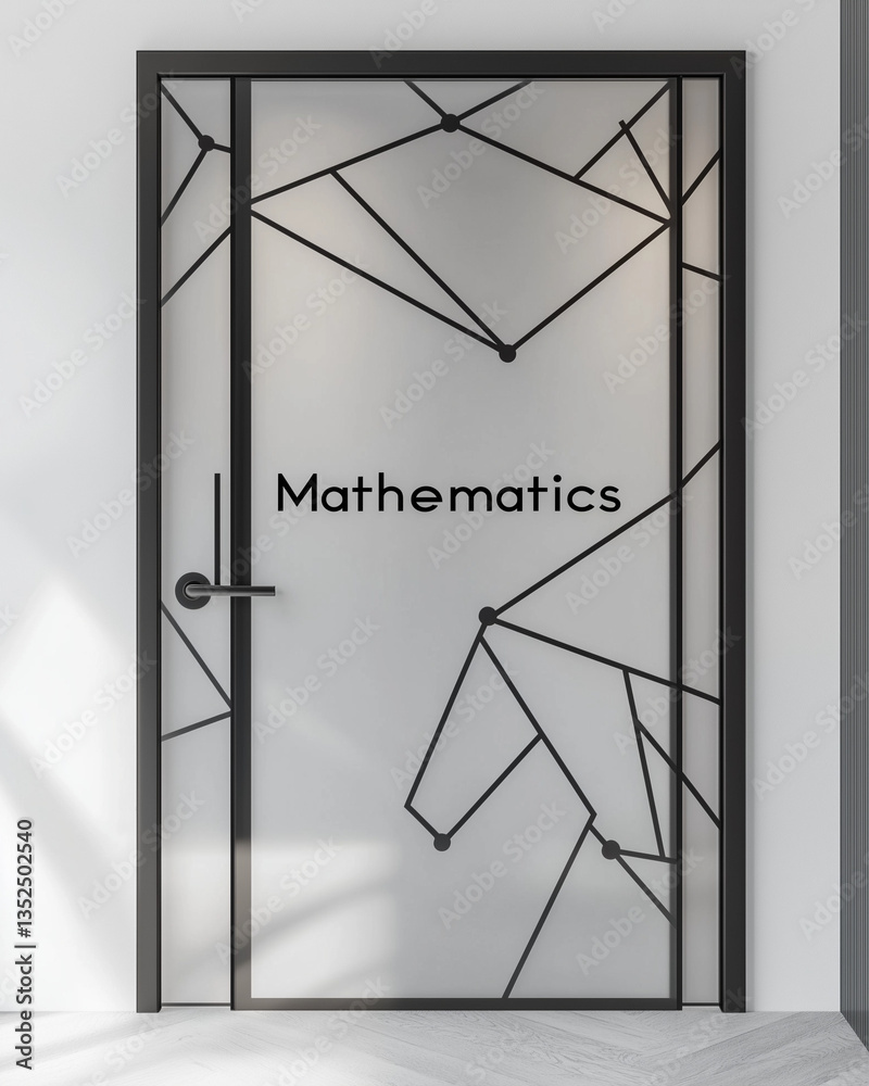 Mathematics door design with geometric patterns Stock Illustration ...