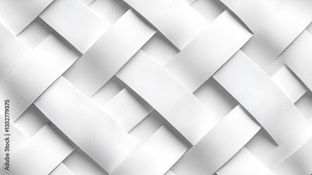 Abstract white paper strips overlapping each other creating a woven ...