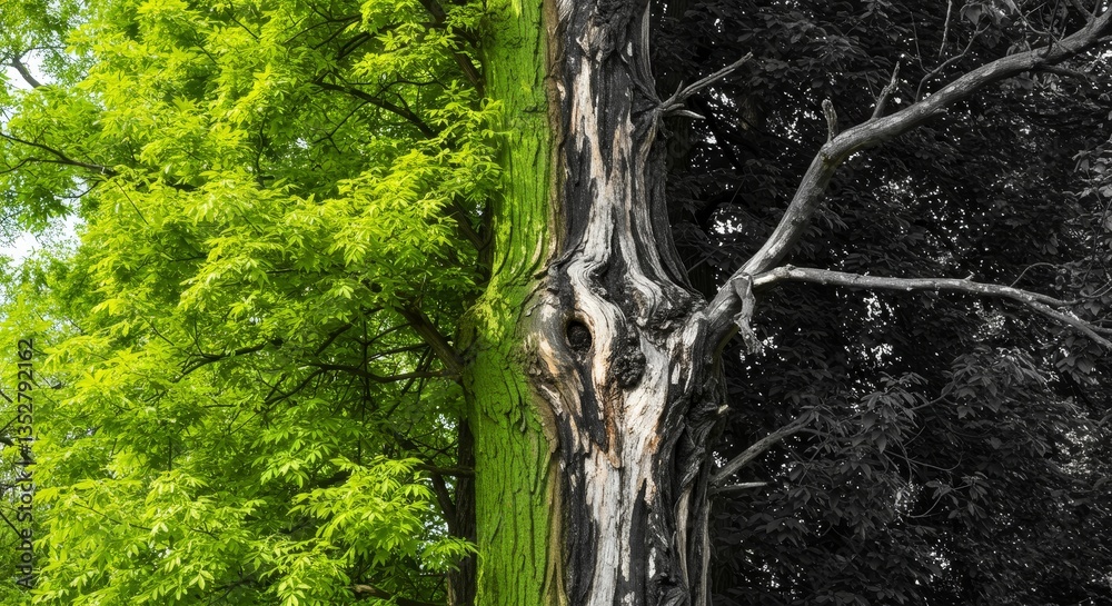 Life and Decay: A Striking Tree - A powerful symbolizing life, death ...