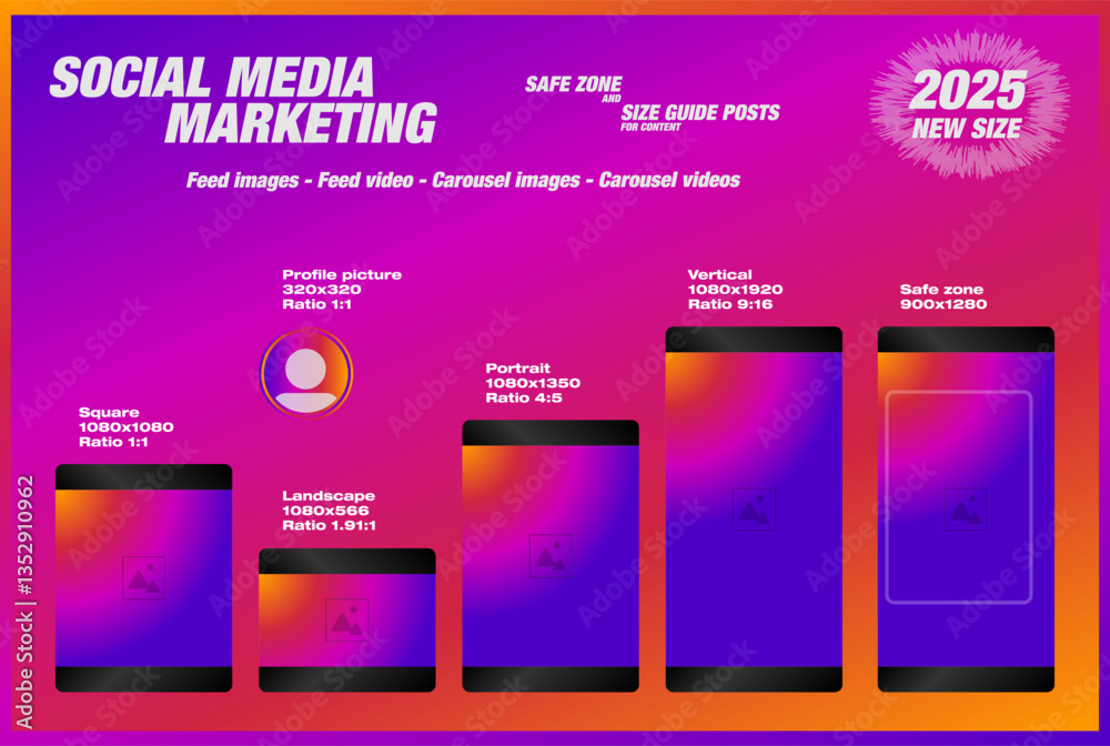 Instagram. Business Social Media Marketing Layouts. Safe Zone and Size ...