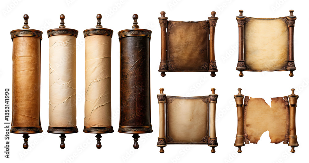 Vintage Scrolls with Different Textures and Colors for Backgrounds, PNG ...