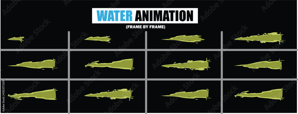 animation sprite sheet of water splash, liquid splashes, dripping water ...