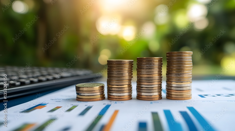 Photo Stock 52. A savings plan for 2025, with a calendar, bar graph ...