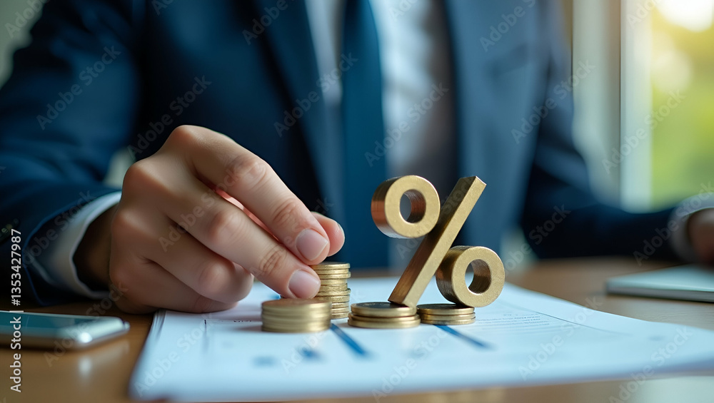 Stock-Illustration „Understanding Flat Interest Rate and Dividend ...