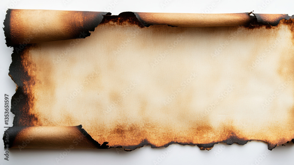 paper with burned edges and cryptic writing, Stock Illustration | Adobe ...