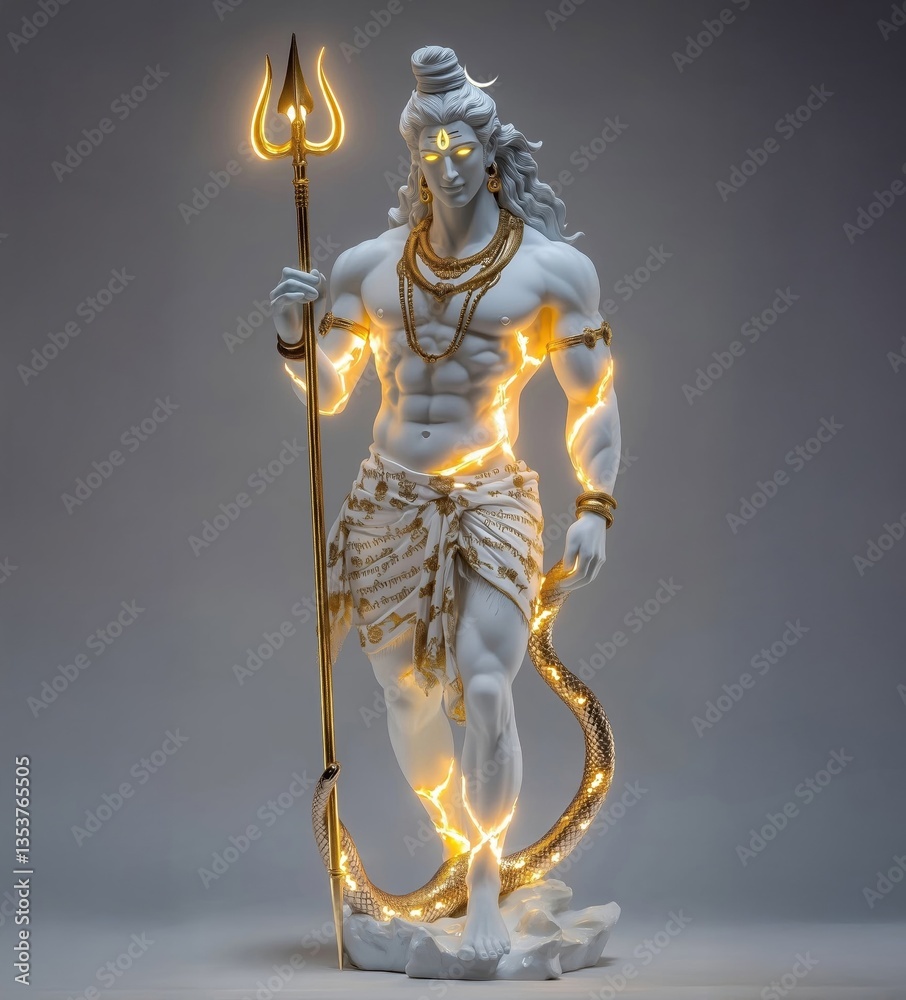 Lord Shiva and His Trishul Mahadev Standing Tall with His Trishul Stock ...