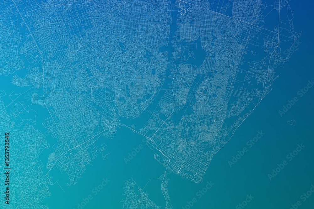 Map of the streets of Maputo (Mozambique) made with white lines on ...