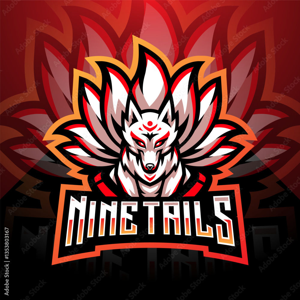 nine tail fox mascot logo vector file free download, eagles. Knights on ...