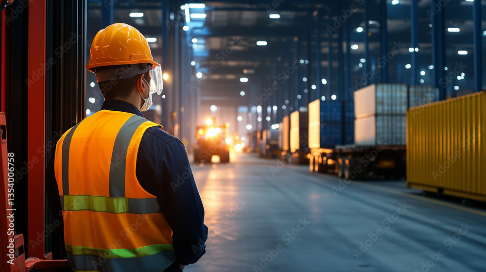 Overseeing a loading dock operation, the safety officer ensures proper ...