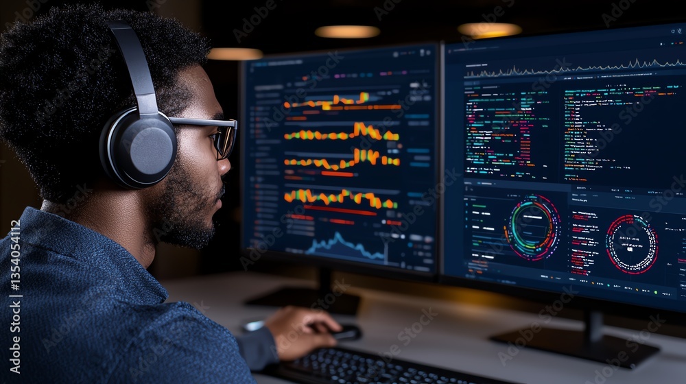 startup founder designing UI mockups in a modern startup office, with ...