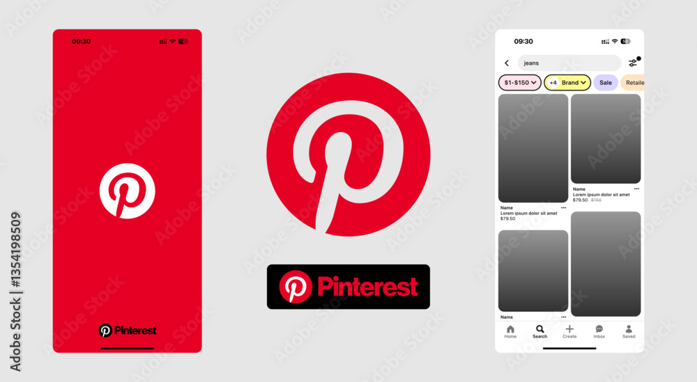 Pinterest user interface templates. iPhone 16 Pro Max with Pinterest ...