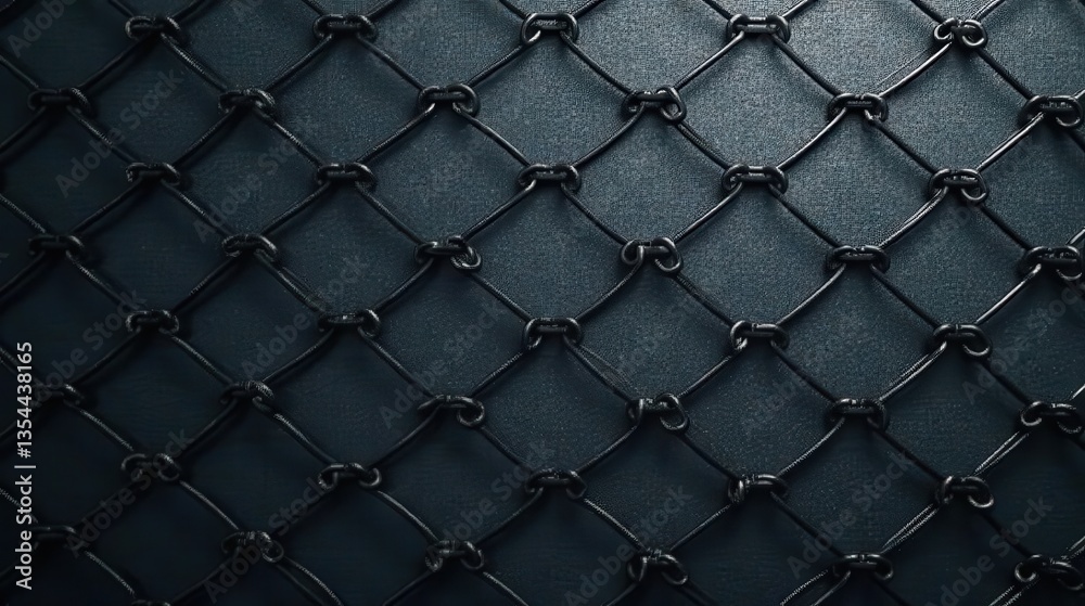 Dark chain link fence texture background, interwoven metal grid pattern ...