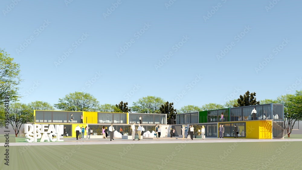 showcases a modern architectural design featuring a multi-level ...